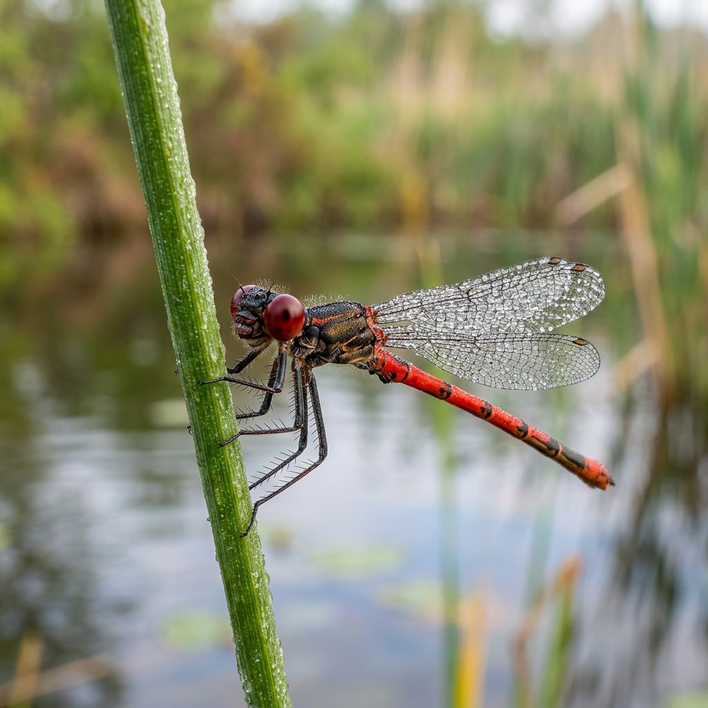 Red-Eyed Damselfly (Erythromma Najas) Insect Identification Guide ...