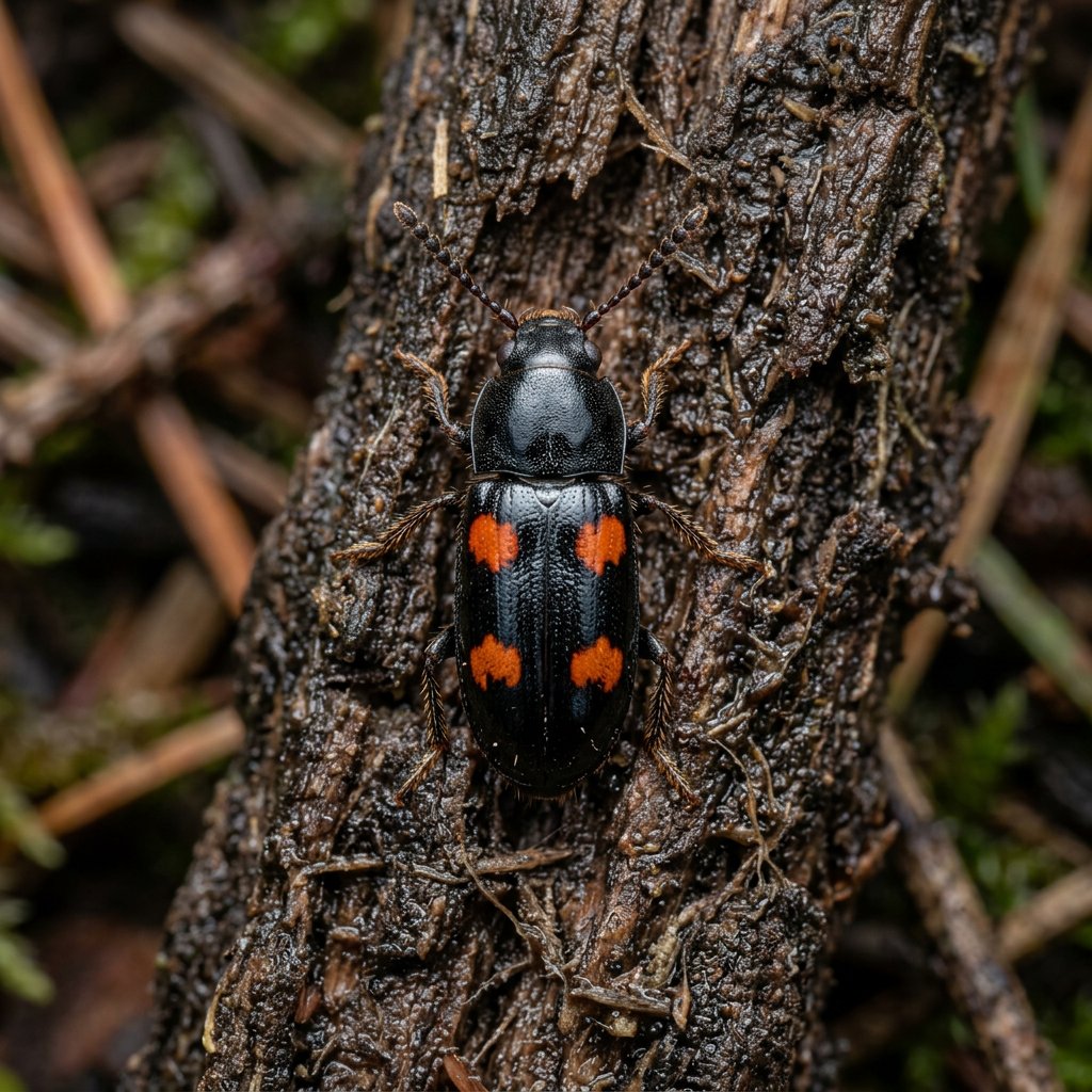 European Bark Beetle Predator (Glischrochilus Quadripunctatus) Insect ...