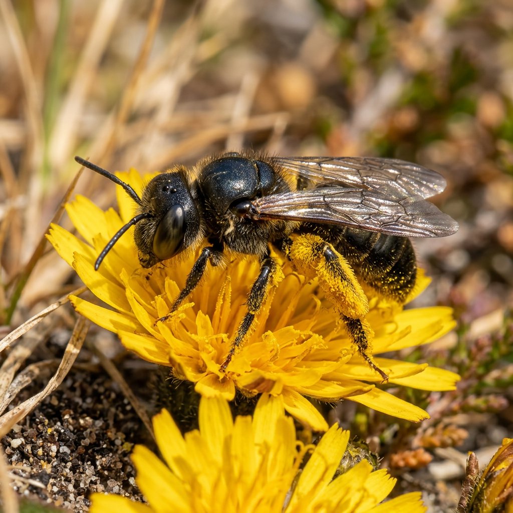 Small Shaggy Bee (Panurgus Calcaratus): Facts, Identification & Habitat ...