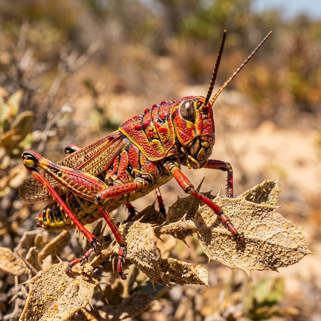 Leprous Milkweed Locust (Phymateus Leprosus) Insect Identification ...