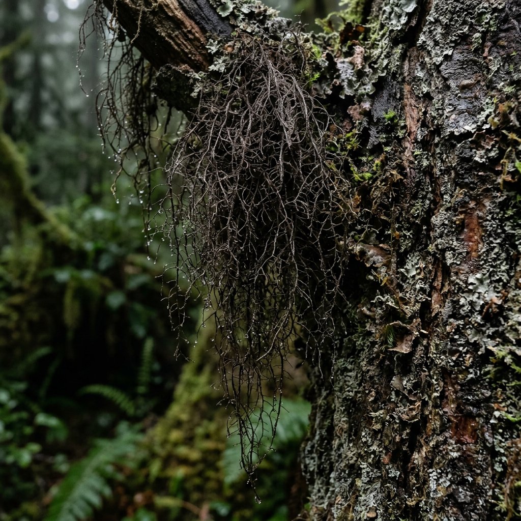 Pale-Footed Horsehair Lichen (Bryoria Capillaris) Identification ...