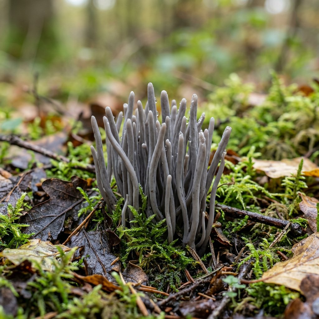 Smoky Spindles (Clavaria Fumosa) Identification & Edibility - Plantiary