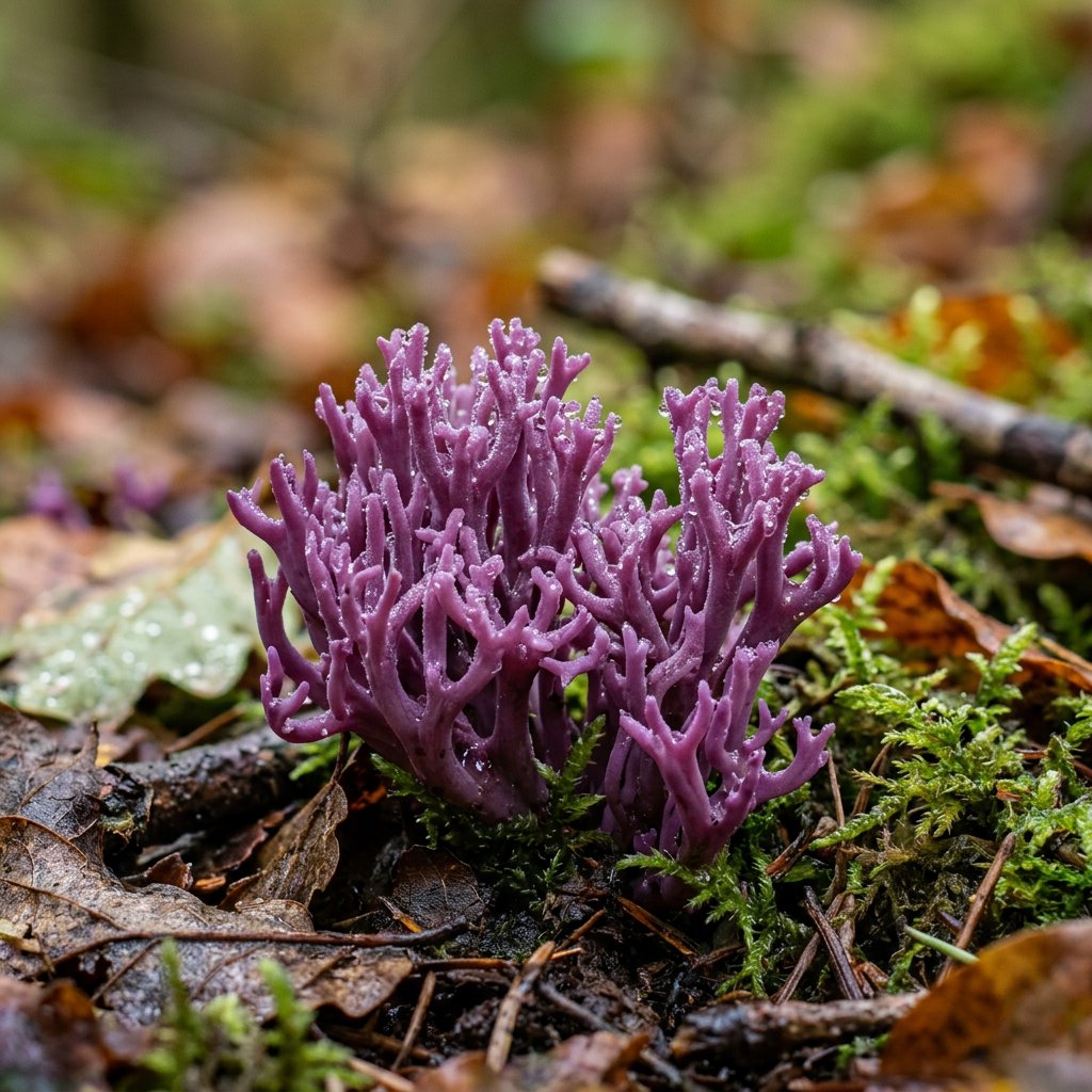 Violet Coral Fungus (Clavaria Zollingeri) Identification & Edibility ...