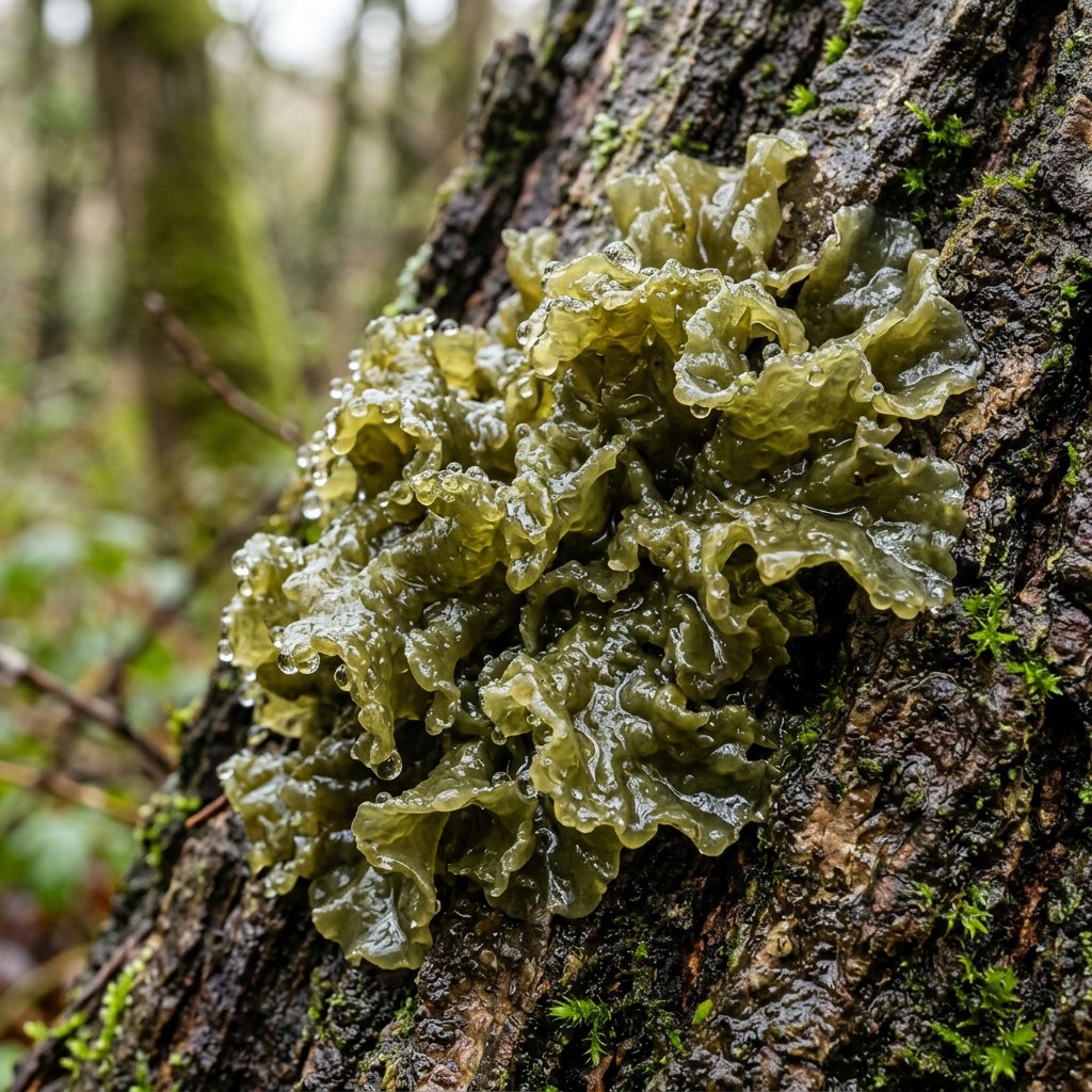 Flaking Tarpaper Lichen (Collema Flaccidum) Identification & Edibility ...