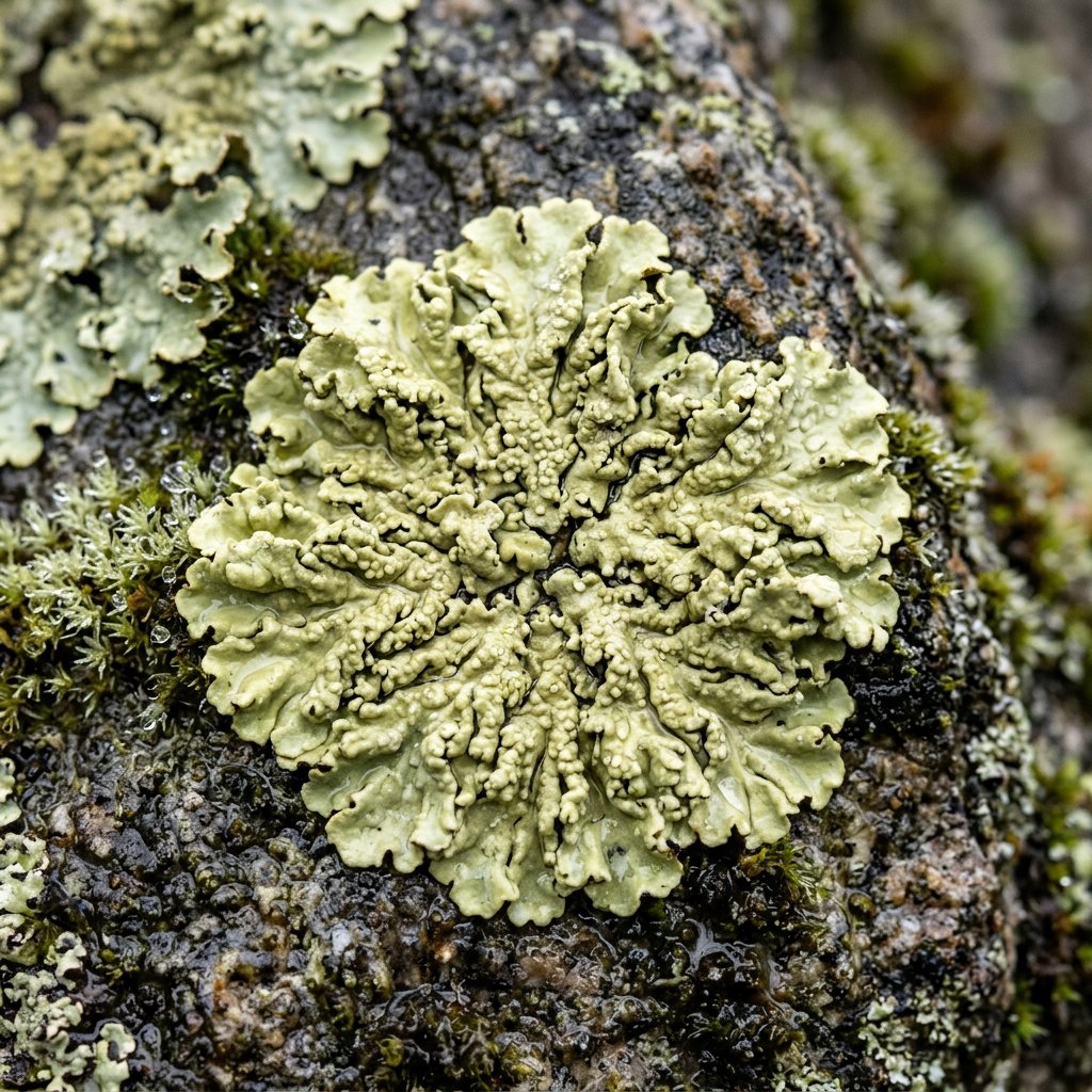 Rock Greenshield Lichen (Flavoparmelia Baltimorensis) Identification ...