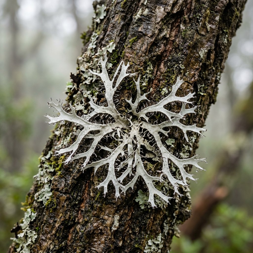 Elegant Fringe Lichen (Leucodermia Leucomelos) Mushroom Identification ...