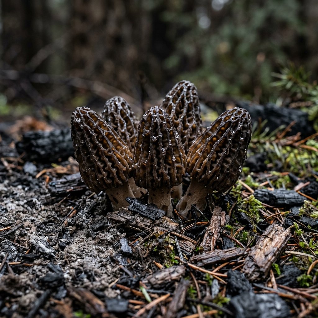 Landscaping Black Morel (Morchella Importuna) Mushroom Identification ...