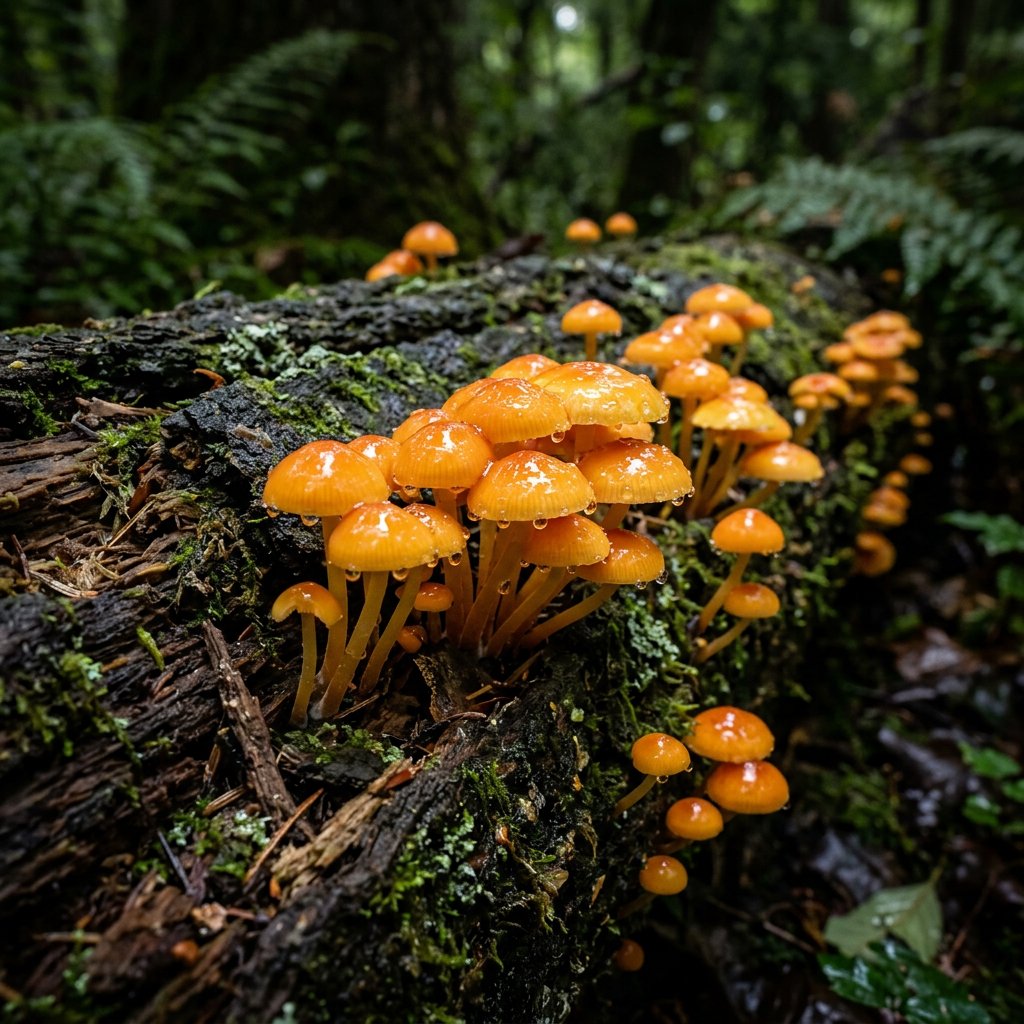 Orange Mycena (Mycena Leaiana) Identification & Edibility - Plantiary