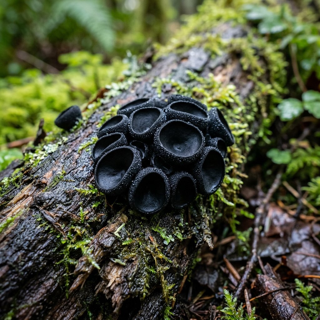 Corona Cup (Plectania Melastoma) Identification & Edibility - Plantiary