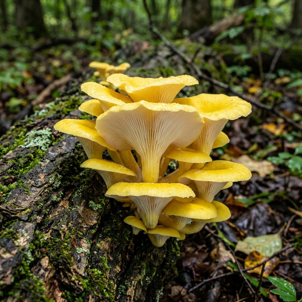 Golden Oyster Mushroom (Pleurotus Citrinopileatus) Identification ...
