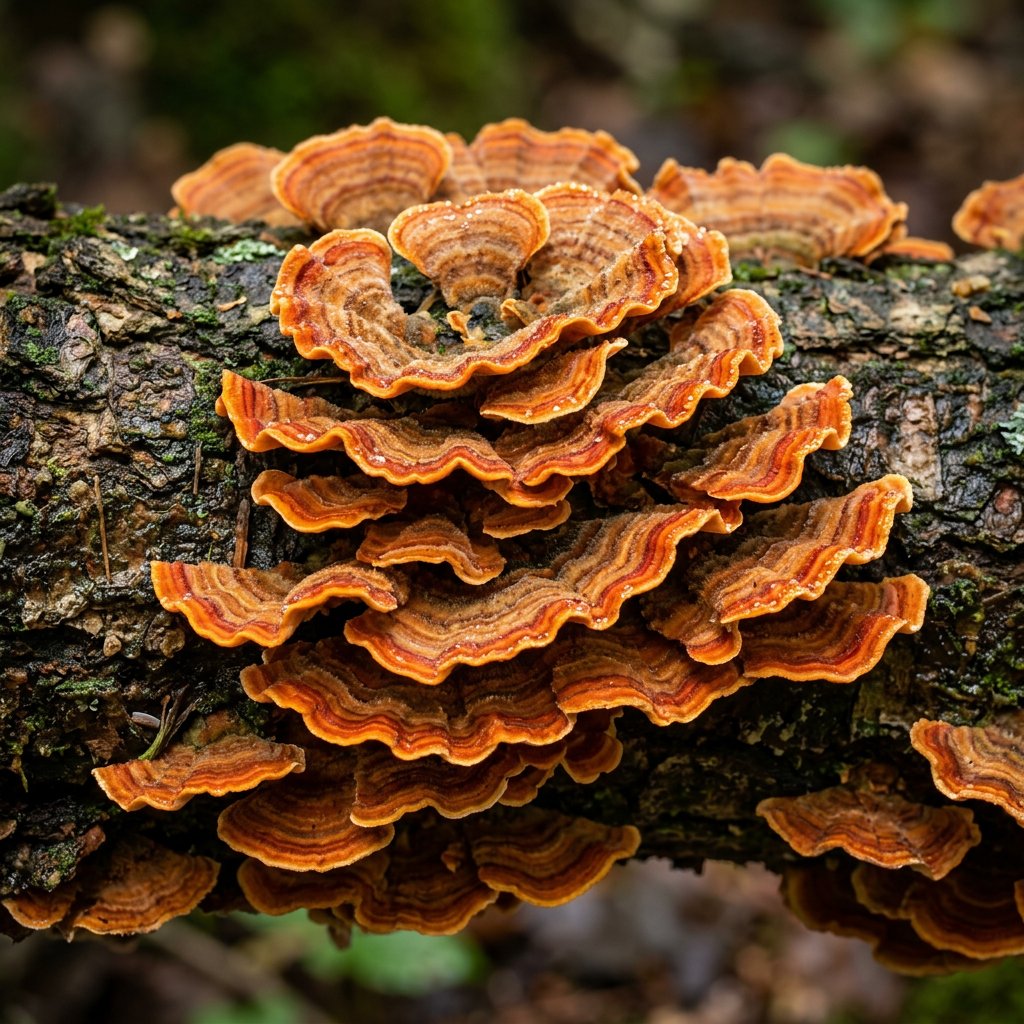 Crowded Parchment (Stereum Complicatum) Identification & Edibility ...