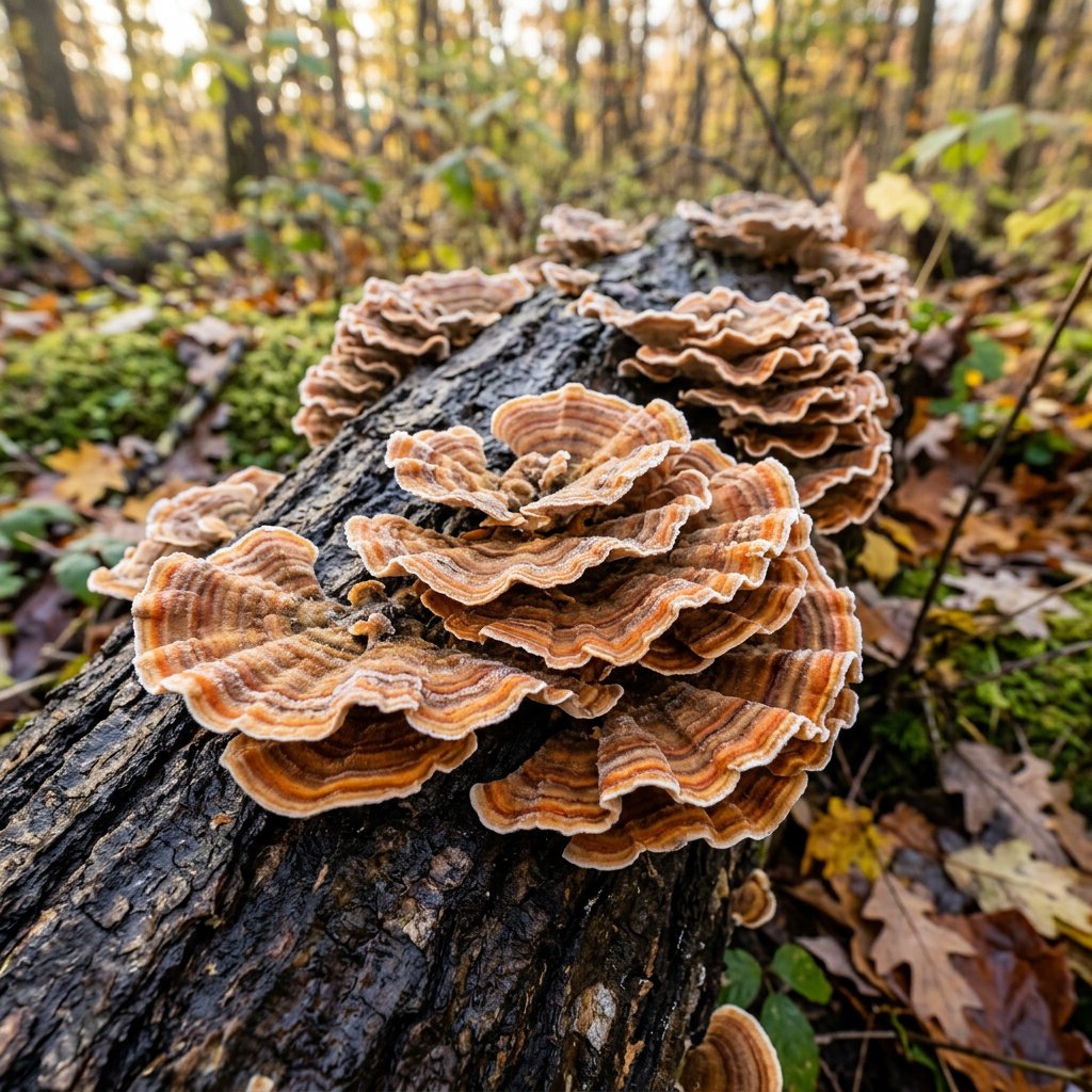 False Turkey-Tail (Stereum Ostrea) Identification & Edibility - Plantiary