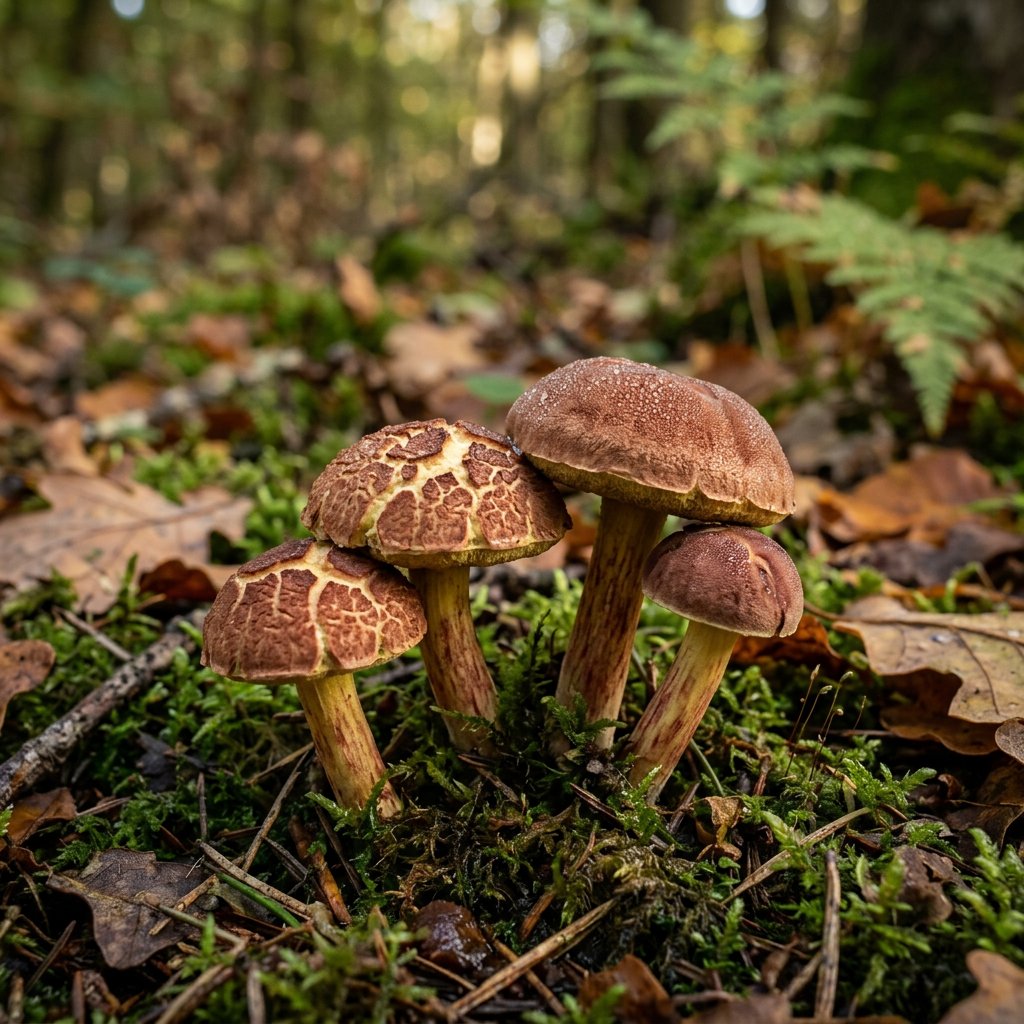 Red-cracking Bolete (Xerocomellus Chrysenteron) Mushroom Identification ...